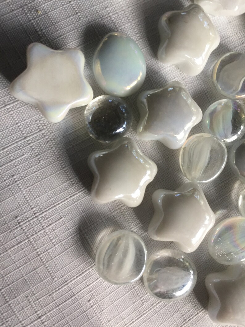 Iridescent Stone Iridescent Rock White Pebble Glass - Etsy