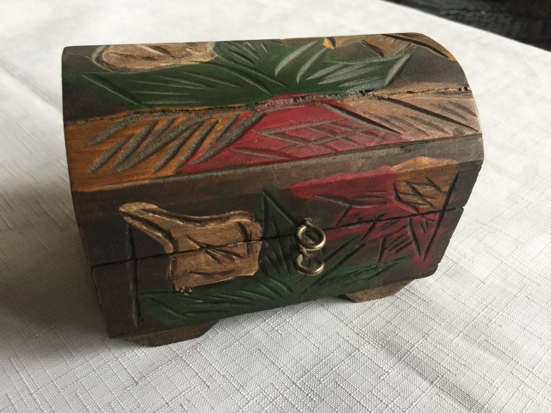 Treasure Chest, Small Wood Box, Wood Trinket Box, Wood Treasure Box ...
