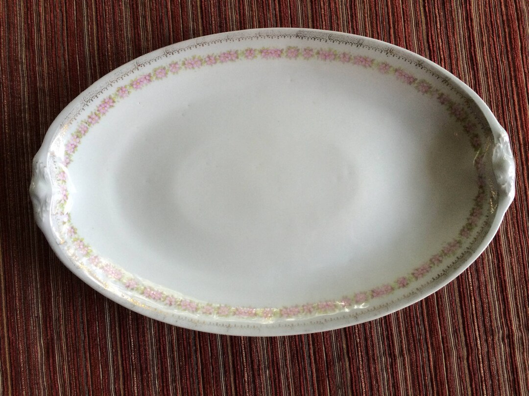 Weimar Platter, German Platter, White China Platter, Rose Platter, Gold ...