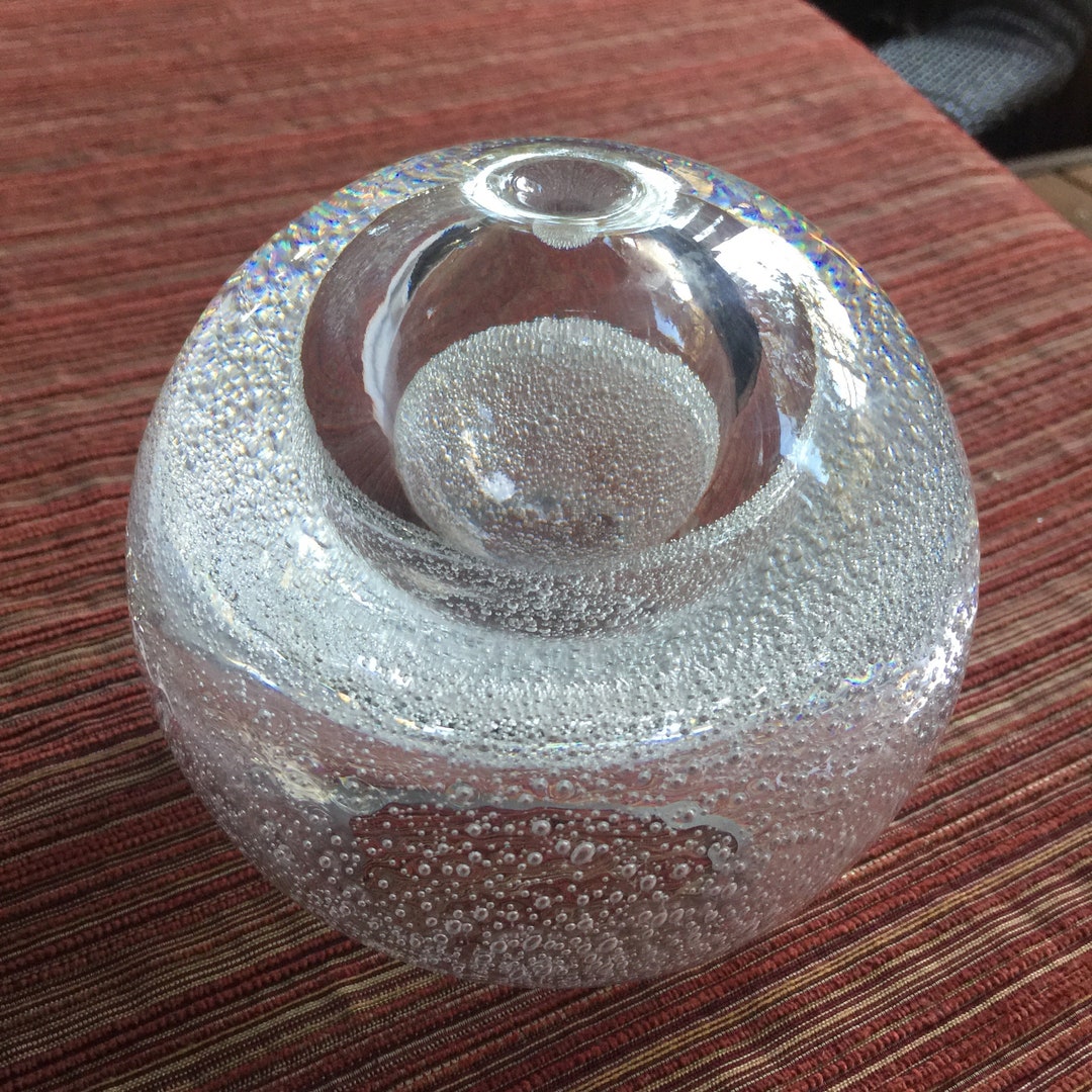 Glass Paperweight, Clear Glass Art, Glass Desk Art, Clear Paperweight ...