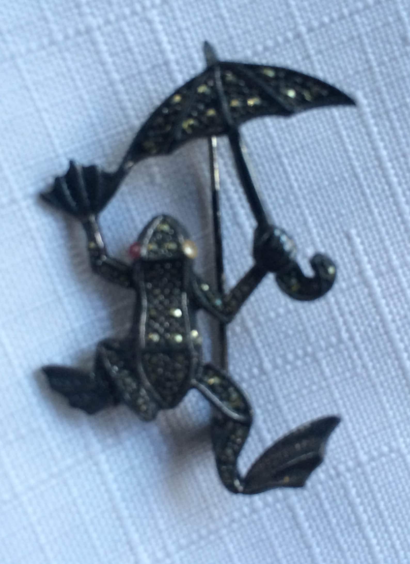 Frog Pin Frog Brooch Retro Frog Pin Frog Jewelry Marcasite | Etsy