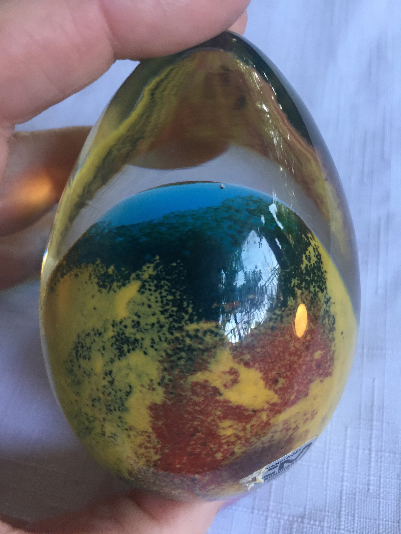Swedish Glass Art, Artisan Glass Egg, Blown Glass Egg, Egg Paperweight ...