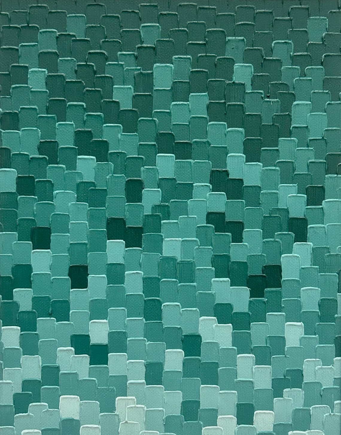 Jade Oasis - Original Green, High Texture, Minimalist, Abstract Oil ...