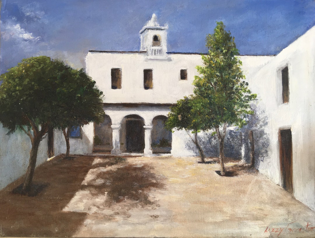 San Miguel Church, Ibiza. Original Painting. Oil Painting, Balearics ...