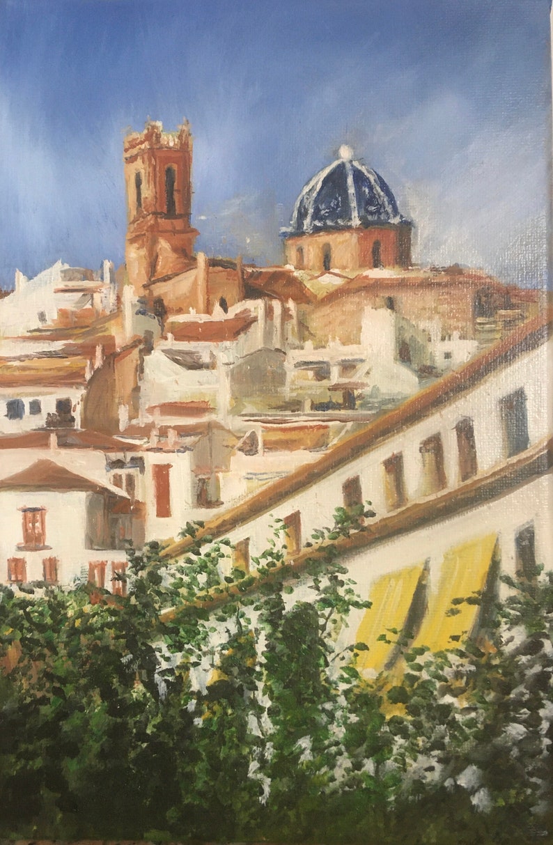 Original Oil Painting, Altea Spain, Mediterranean Art, Costa Brava - Etsy