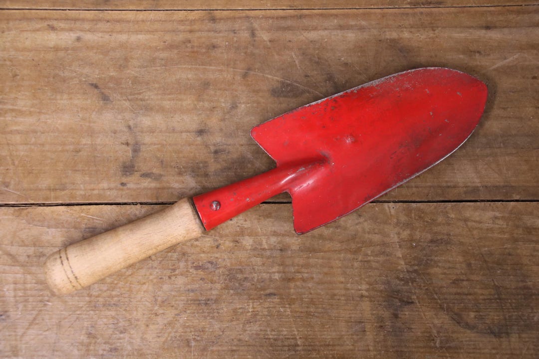 Vintage Old Red Hand Tool Trowel. Garden Tool. Potting Shed Decor. #3 ...
