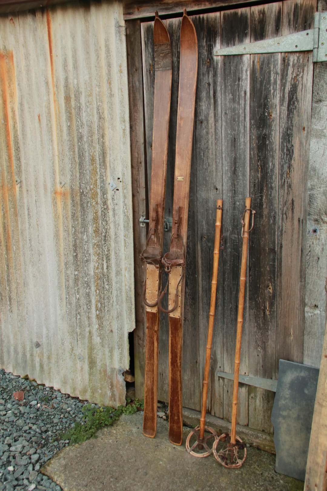 Vintage Set of Old Antique Wooden Skis. Shop Christmas Display. 26 - Etsy