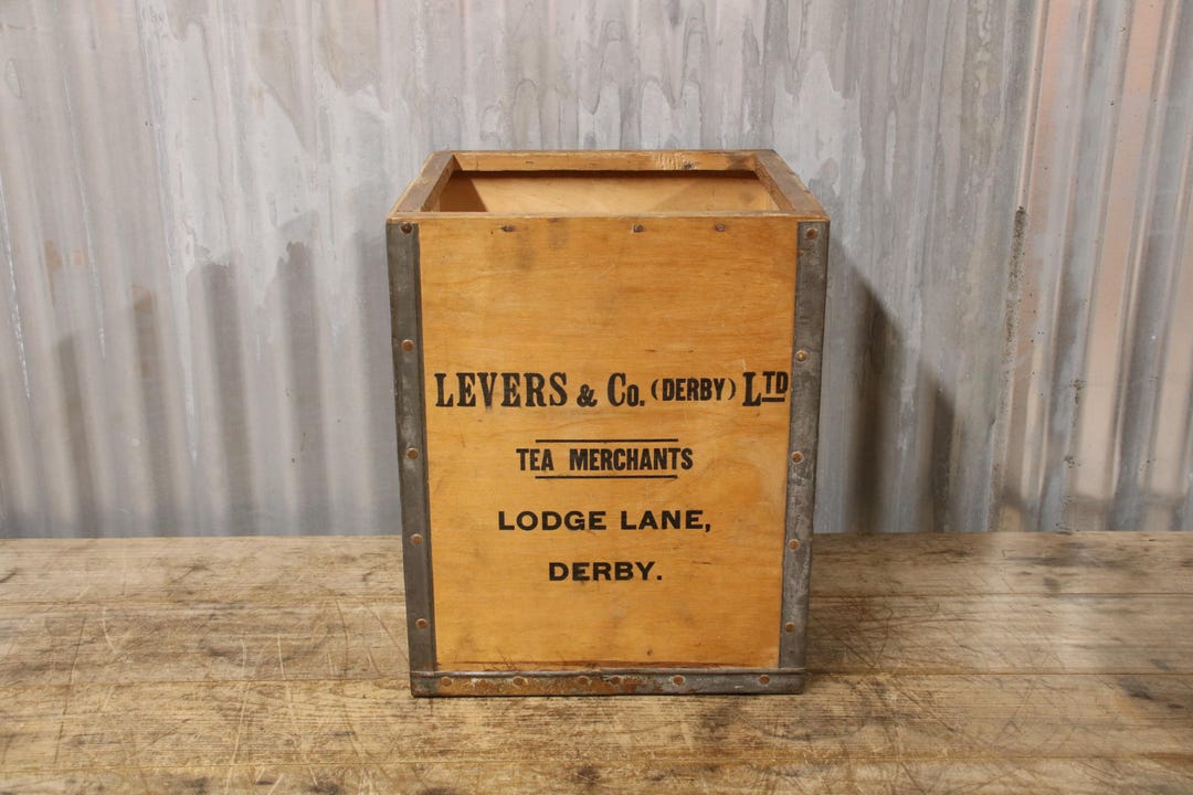 Old Vintage Retro Wooden Levers & Co Tea Chest Crate Box. - Etsy