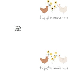 Happy Birthday Chicken Greeting Card, Printable Cute Chickens Instant ...