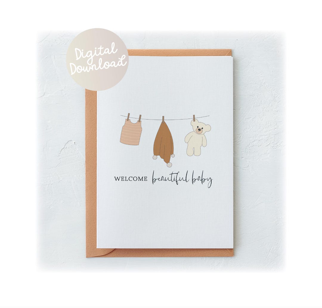 Welcome Baby Printable Card, Cute Baby Greeting Card, Printable Farm ...