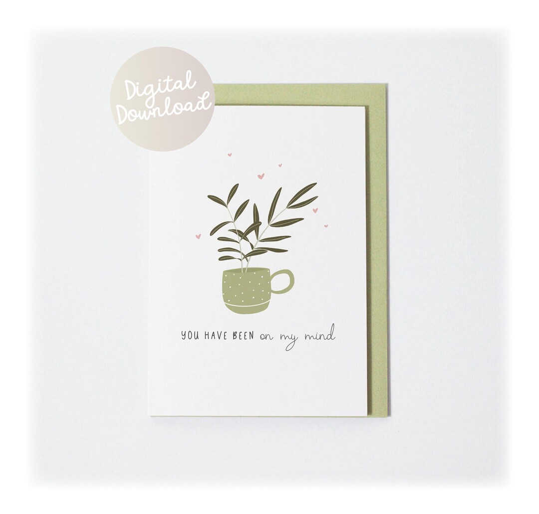 Printable Teacup Greeting Card, You Have Been on My Mind, Printable ...