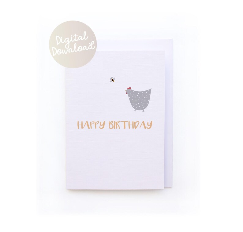 Printable Chicken Card Happy Birthday Chicken Card, Happy Birthday ...