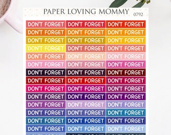 Don't Forget Hand Drawn Planner Stickers Perfect for All - Etsy