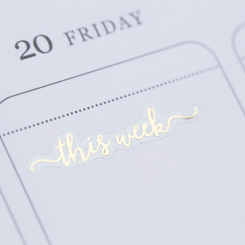 THIS WEEK Stickers Foiled Script Planner Stickers 1259 - Etsy