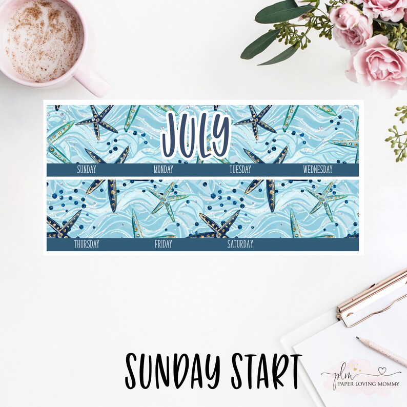 EC 7x9 JULY Monthly Kit Planner Stickers 2020 | Etsy