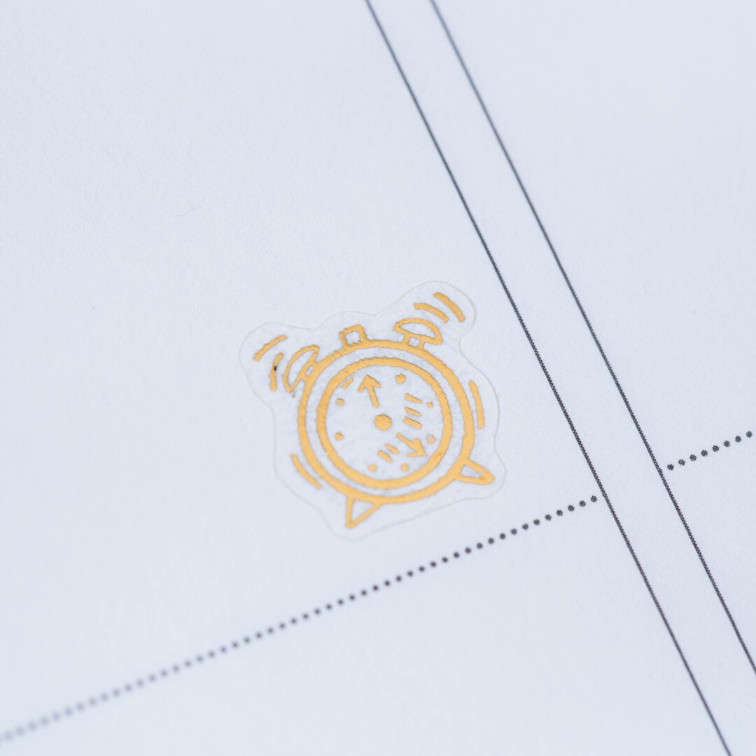 Alarm Clock Stickers Foiled Icon Planner Stickers 1424 - Etsy