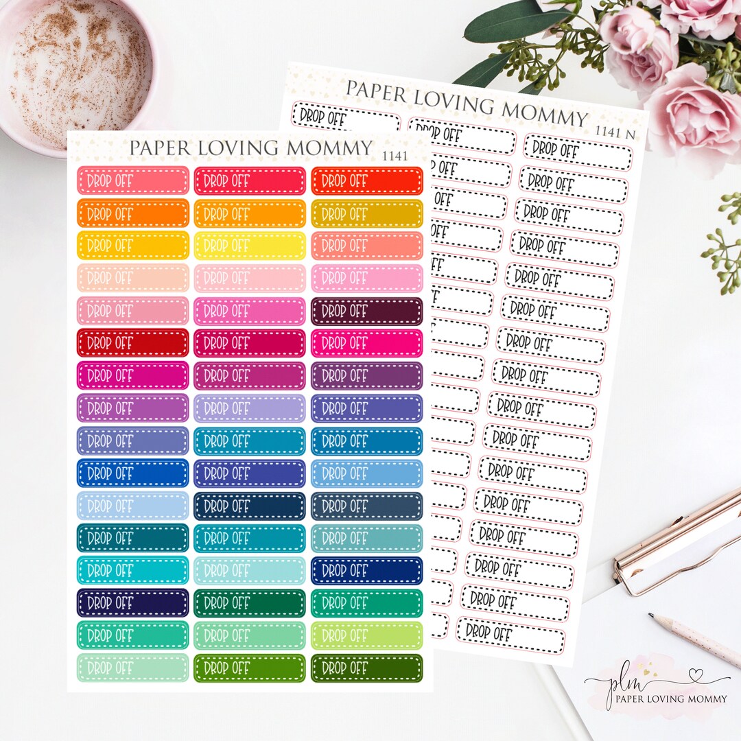 DROP OFF Script Box Sticker Planner Stickers 1141 - Etsy