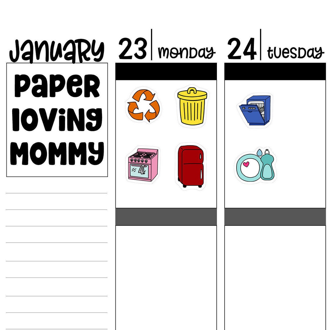 Cleaning Stickers, Cleaning Planner Stickers, Trash Stickers ...