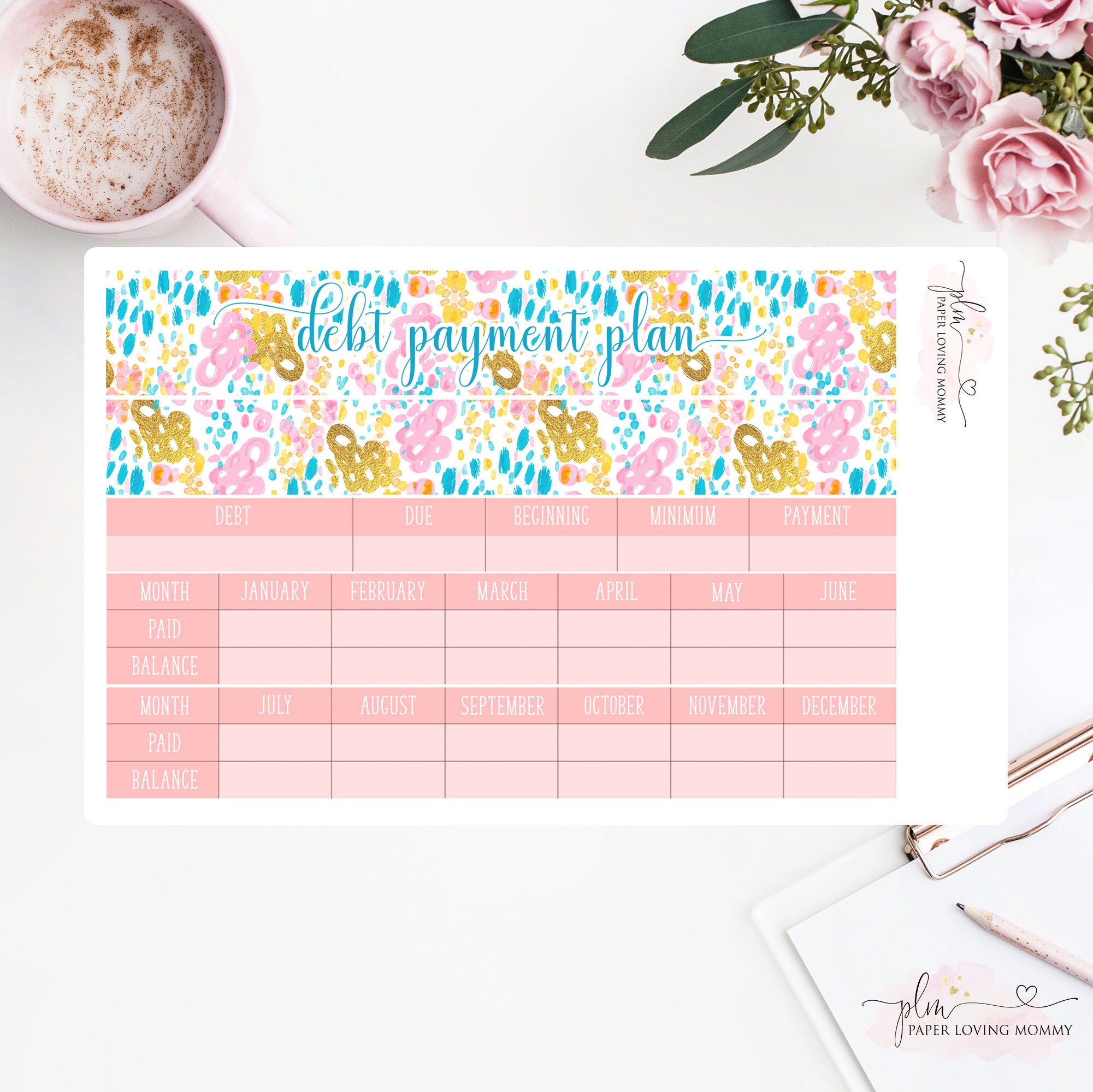 DEBT PAYMENT TRACKER Sticker Kit Budget Stickers Planner | Etsy
