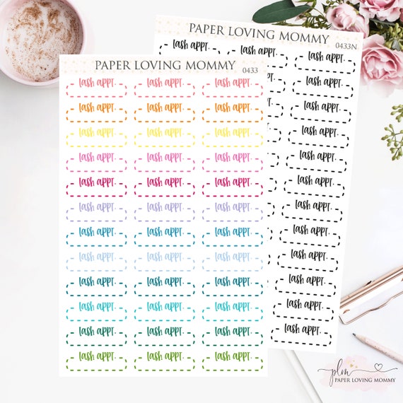 LASH APPOINTMENT Script Boxes Planner Stickers 0433 | Etsy