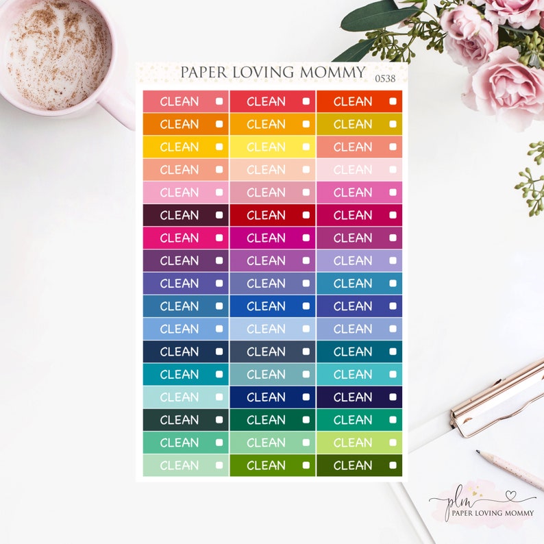 Clean Stickers Checklist Stickers Checklist Planner - Etsy