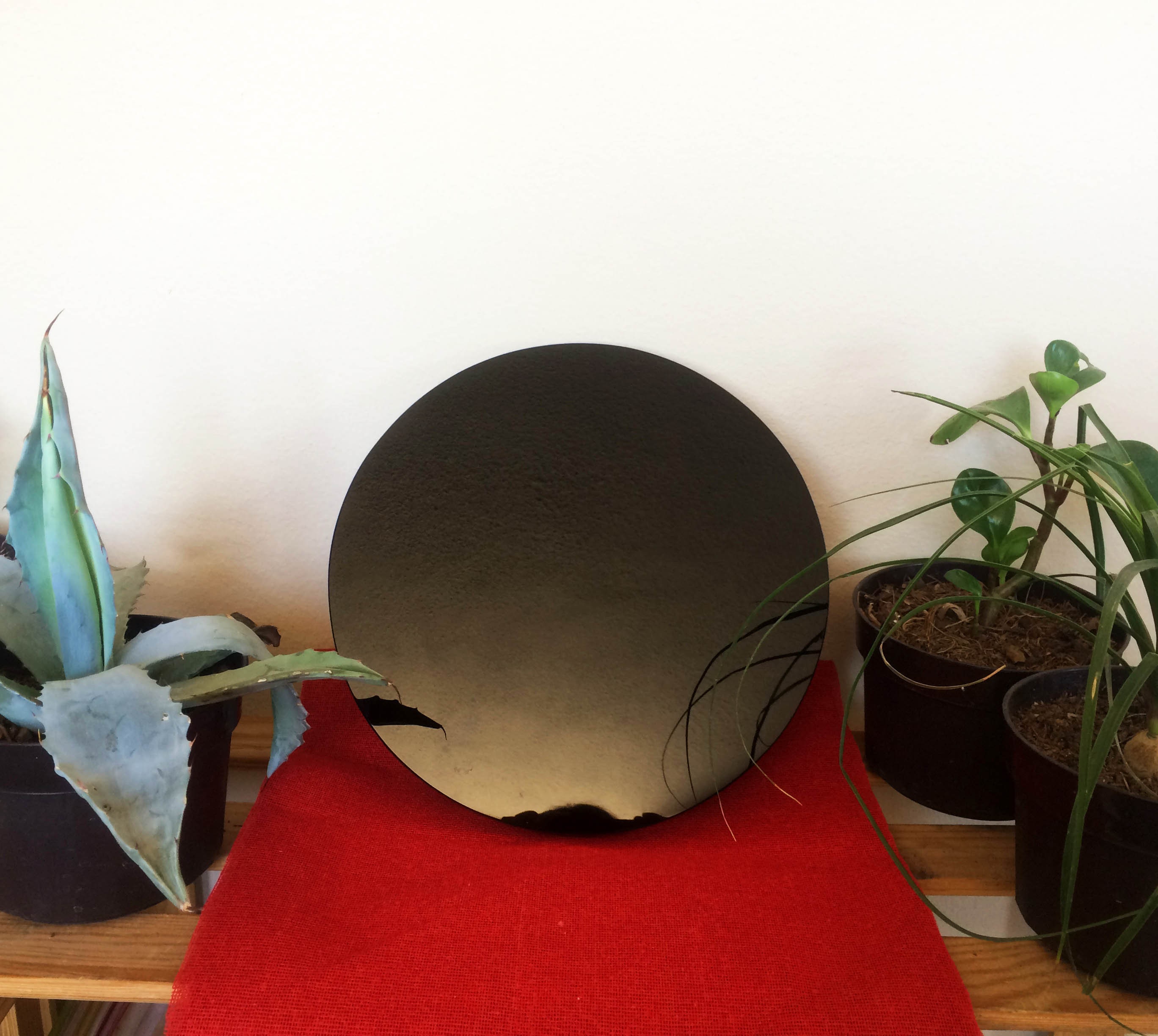 Extra Large Obsidian Mirror 14/ 35cm with support | Etsy