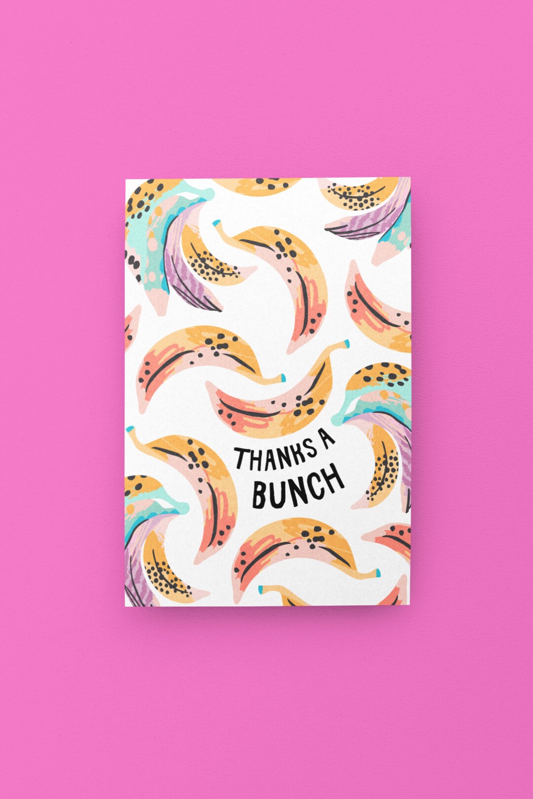 Funny Thanks A Bunch Banana Card Illustrated Thank You - Etsy