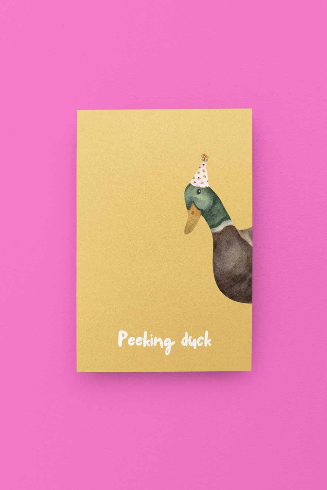 Peeking Duck Funny Pun Birthday Card, Single 6x4 Gloss Coated Greetings ...
