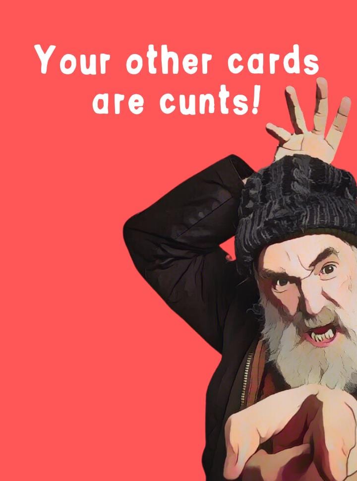 Rude Brassic Birthday Card “your Cards A C*nt” Farmer Jim Funny Quotes ...