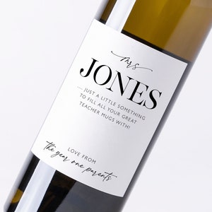Personalised Funny Teacher Wine Label Teacher Wine Labels Teacher Gift ...