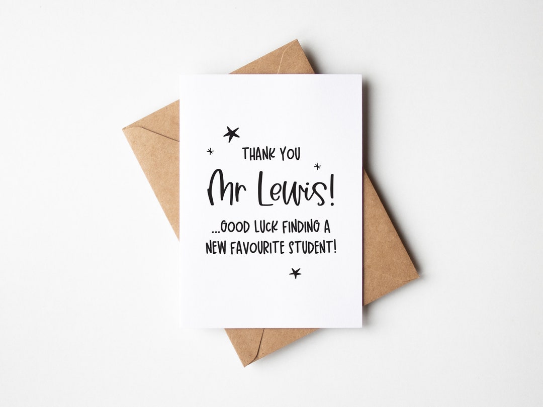 Funny Teacher Thank You Cards Personalised Teacher Thank You Card ...