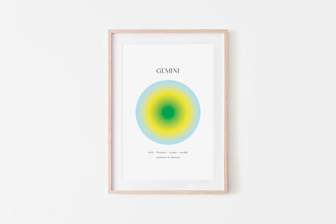 Gemini Aura Print Star Sign Prints Zodiac Prints Gemini Gifts Horoscope ...