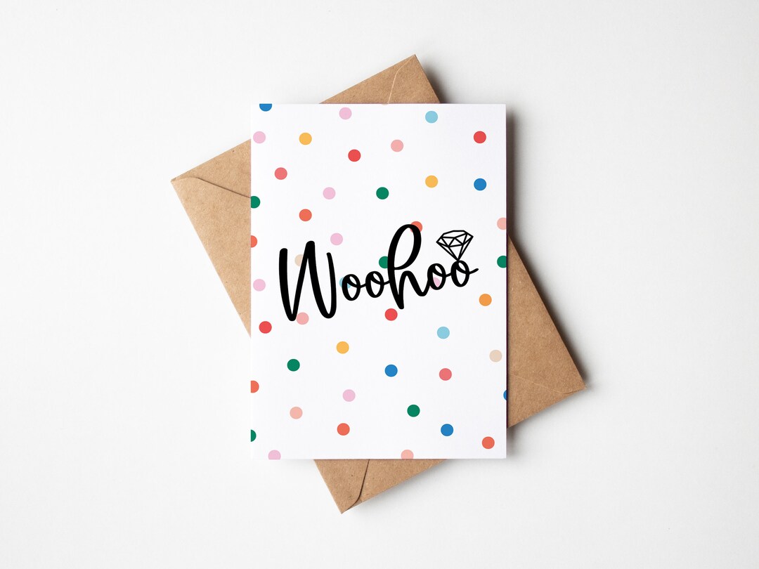 Woohoo Engagement Card Engagement Cards Rainbow Engagement Cards Same ...