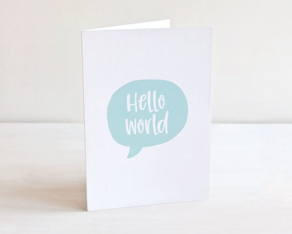Hello World Card Hello World New Baby Cards New Baby | Etsy