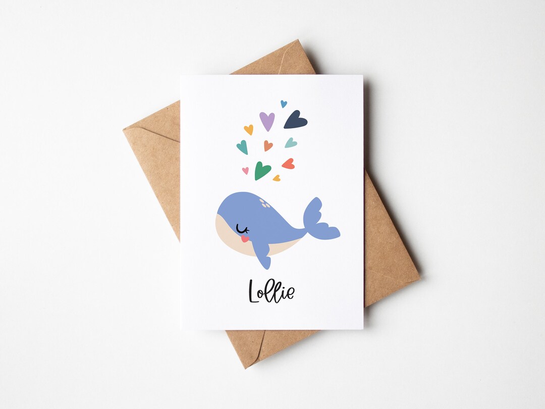 Whale Birthday Card Whale Cards Personalised Birthday Cards Age ...