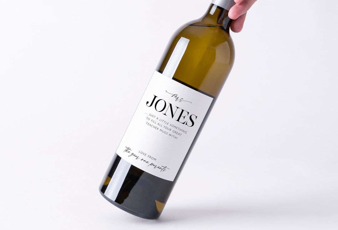 Personalised Funny Teacher Wine Label Teacher Wine Labels Teacher Gift ...