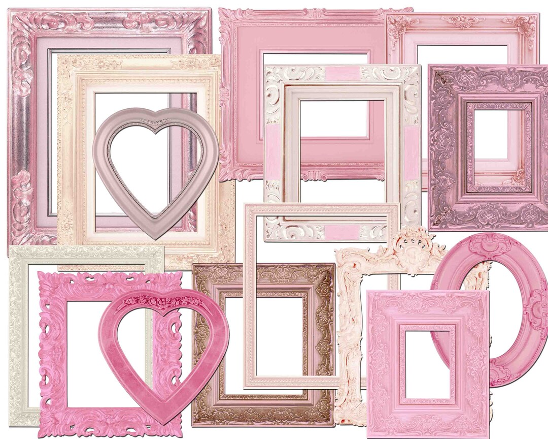Vintage Shabby Pink Frames Clipart (digital Download) - Etsy