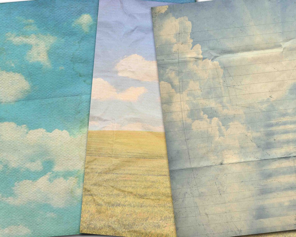 Blue digital paper blue grungy paper Blue sky paper blue | Etsy