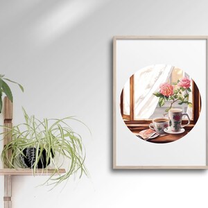 Coffee Window, Coffee Clipart, Coffee Watercolor, Coffee Window Image ...