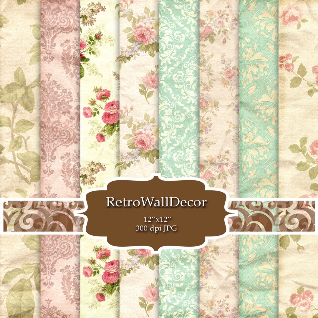 Floral Digital Paper, Flower Digital Paper, Floral Background, Rose ...