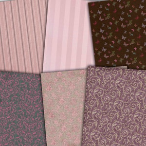 Damask Digital Paper: " Pink Paper " Damask Floral Scrapbook Paper ...
