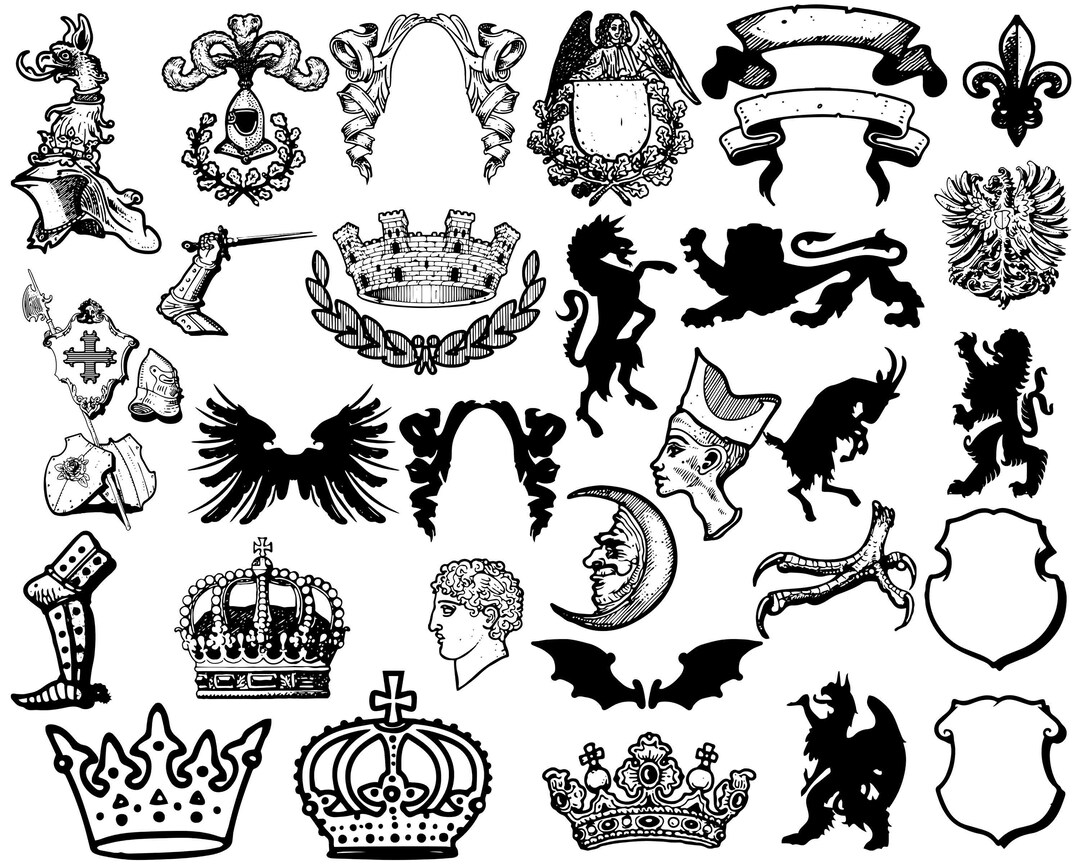 Heraldry Silhouette, Heraldic Clipart, Heraldic SVG, Heraldry Clipart ...