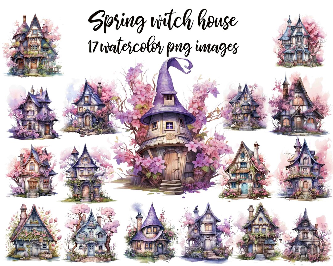 Spring Witch House, Witch House Clipart, Witch House Image, Witch House ...