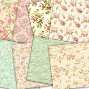 Floral Digital Paper, Flower Digital Paper, Floral Background, Rose ...