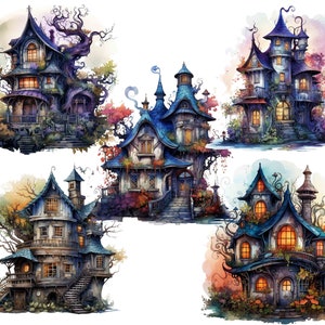 Whimsical Witch House, Printable Fantasy Images for Crafters, Fantasy ...