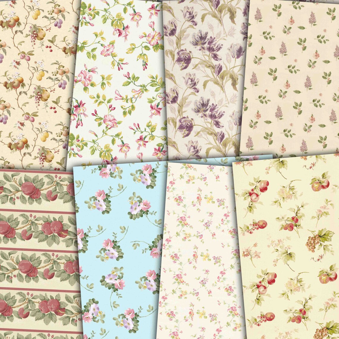 Floral Digital Paper Flower Digital Paper Floral Background | Etsy