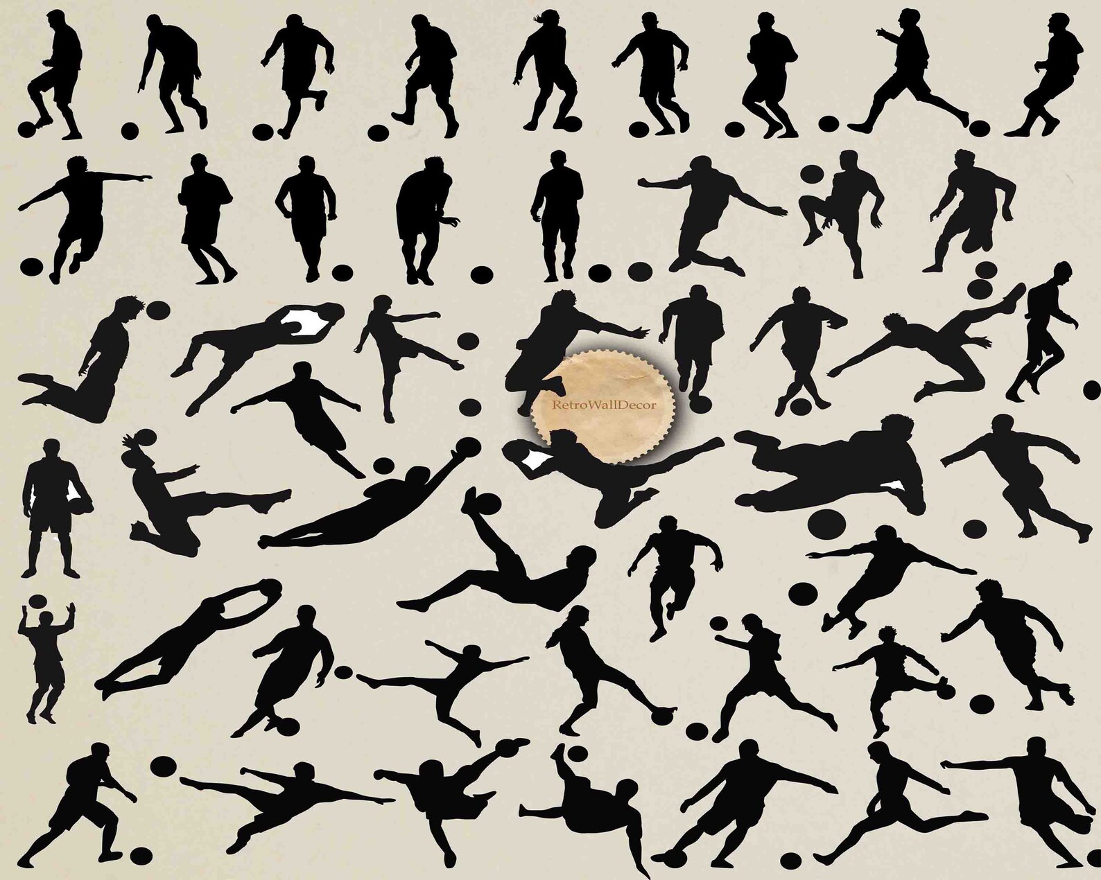Soccer Silhouettes Soccer Clip Art Football Silhouettes - Etsy