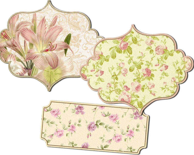 Spring Labels Romantic Label Label Clip Art Easter Label | Etsy