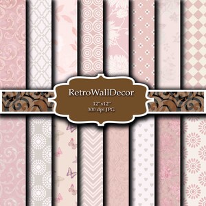 Retro Digital Paper Pink Paper Pink Polka Dots Pink Damask - Etsy