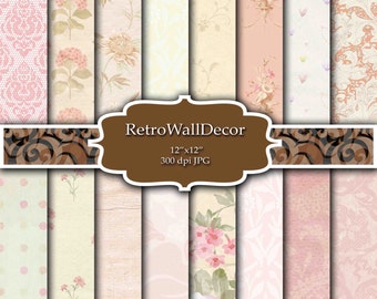 Floral Digital Paper Pack Vintage Floral Backgrounds | Etsy